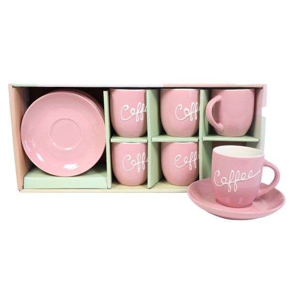 SIGMA Set porcelanskih šoljica za kafu 180ml 6/1 RXG-N240760D, roze