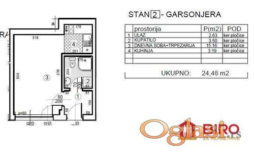 POVOLJNA GARSONJERA SA PARKINGOM