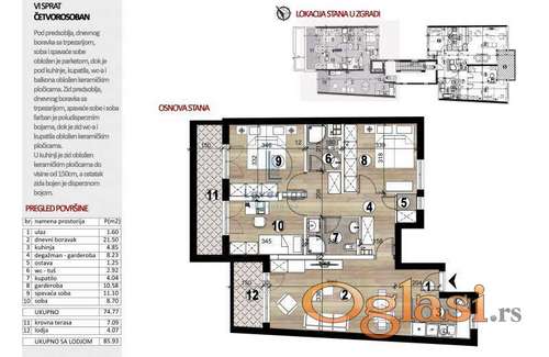 Novogradnja,Vukov spomenik, 85,93m2, cena bez PDV-a