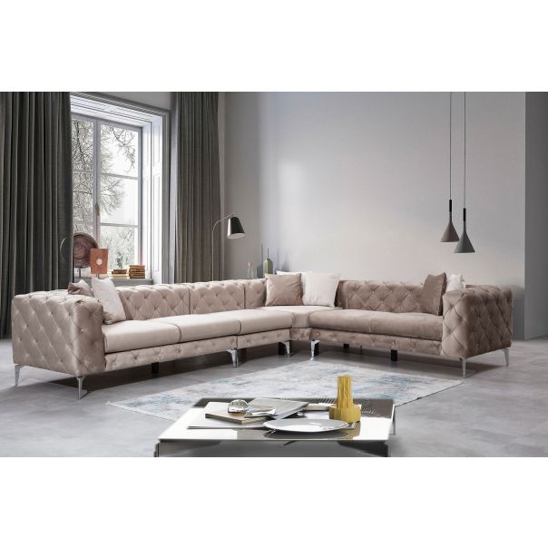 ATELIER DEL SOFA Ugaona garnitura Como, desna, bež
