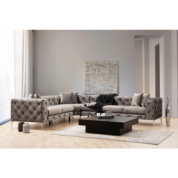 ATELIER DEL SOFA Ugaona garnitura Como, leva, antracit