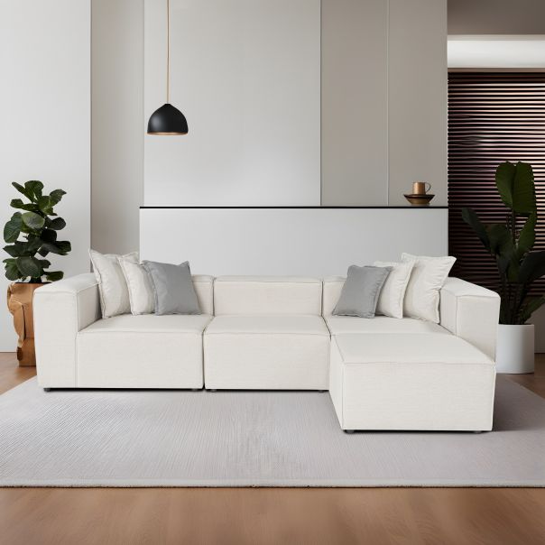 ATELIER DEL SOFA Ugaona garnitura Frida 4, krem