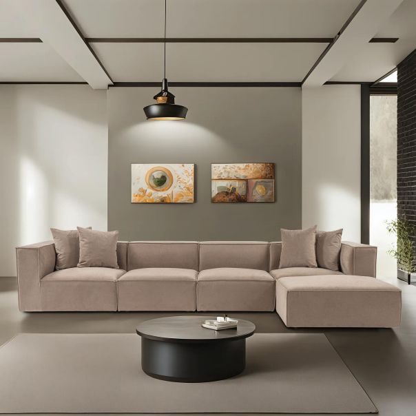 ATELIER DEL SOFA Ugaona garnitura Sora, kapućino