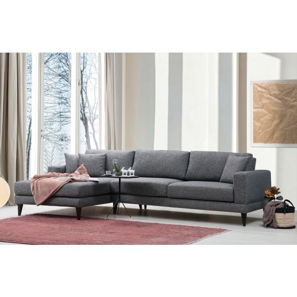 ATELIER DEL SOFA Ugaona garnitura Nordic, leva, tamnosiva