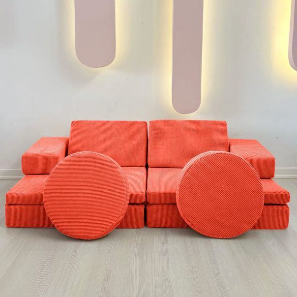 ATELIER DEL SOFA Modularni dvosed za decu Puzzle, narandžasta
