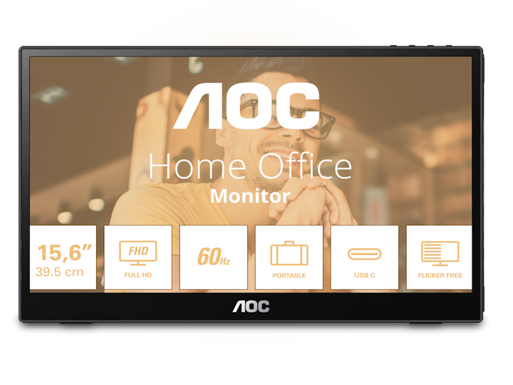 Monitor AOC 15.6 16T3EA, IPS, FHD, 60Hz, 4ms GtG, USB-C, prenosniID: EK000776883