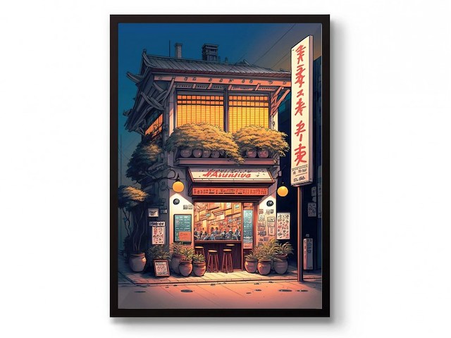 Poster, Japan, City Street Wall Art 40x30 I