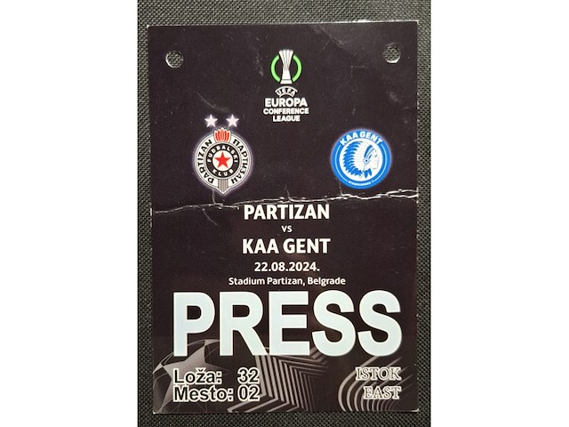 Partizan - Gent 22.08.2024. Akreditacija