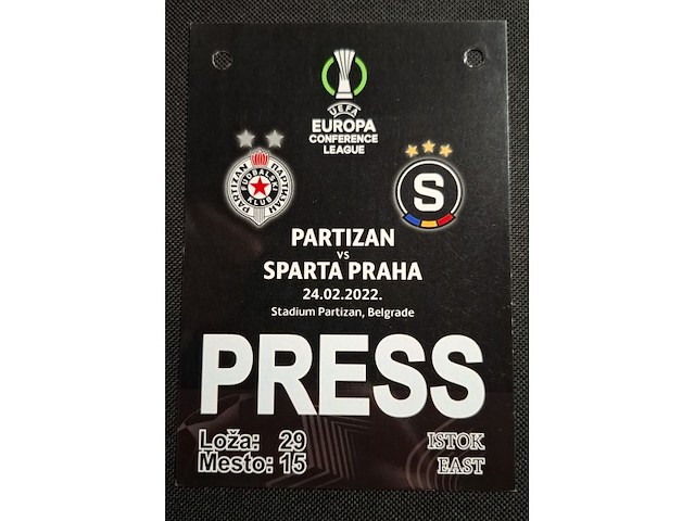 Partizan - Sparta Prag 24.02.2022. Akreditacija