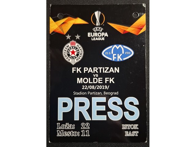 Partizan - Molde 22.08.2019. Akreditacija #2
