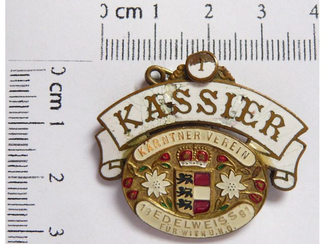 Kassier, Kärntner Verein, 1891 Edelweiss,für Wien U.N.O
