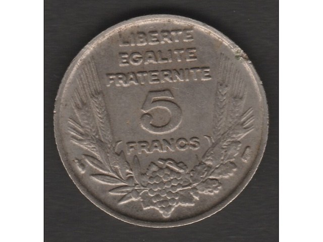 5 Francs, Franaka - 1933 - Francuska