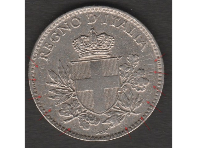 20 Centesimi - 1919 - Italija, Italy - Greška u otkovu