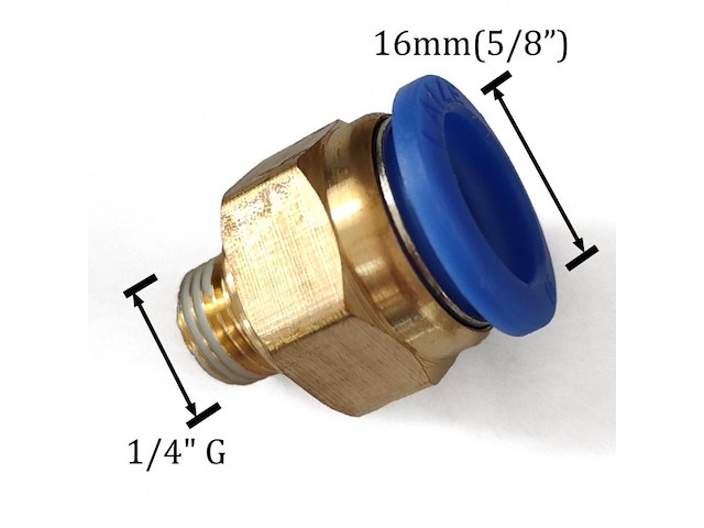 Brza spojnica za vazduh 16mm na 1/4 (približno 12.8mm)