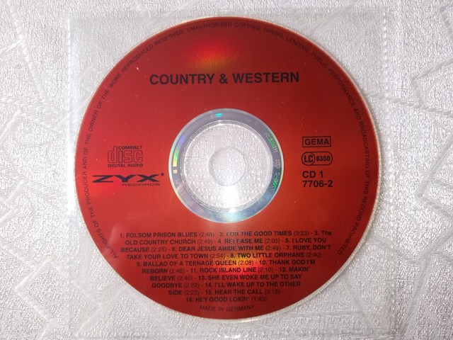 Country &; Western Golden Hits CD 1
