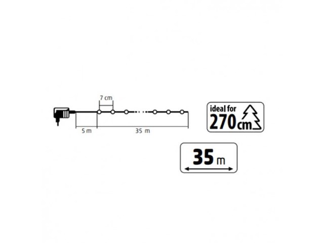 Svetleći niz sa 500 hladno belih LED dioda 35m