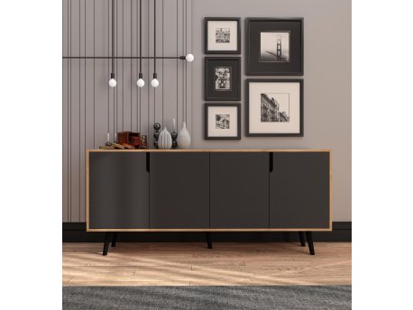 HANAH HOME Komoda Latina Modern 180 Sapphire Oak Anthracite
