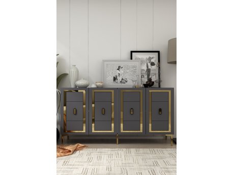 HANAH HOME Komoda Orion Anthracite Gold