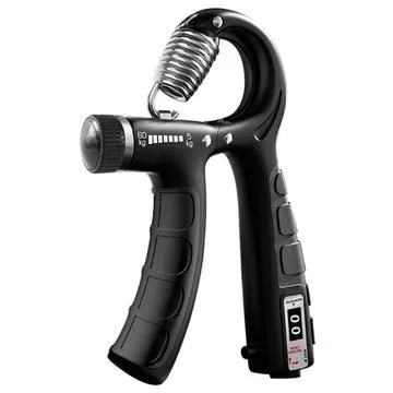 ADJUSTABLE HAND GRIP STRENGTHENER WITH MECHANICAL COUNTER - BLACK