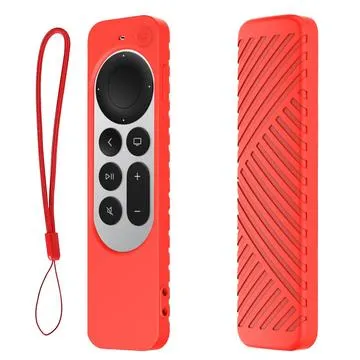 APPLE TV 4K SIRI REMOTE (3RD GEN.) PROTECTIVE SILICONE CASE WITH LANYARD - RED