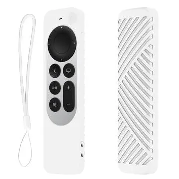 APPLE TV 4K SIRI REMOTE (3RD GEN.) PROTECTIVE SILICONE CASE WITH LANYARD - WHITE