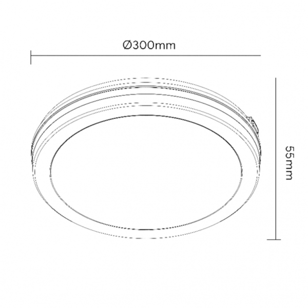 LED PLAFONJERA 30W DRVO IP65 vodonepropusna 3CCT tri boje svetla 3000/4000/6500K3000/4000/6500K MONA-300 202304