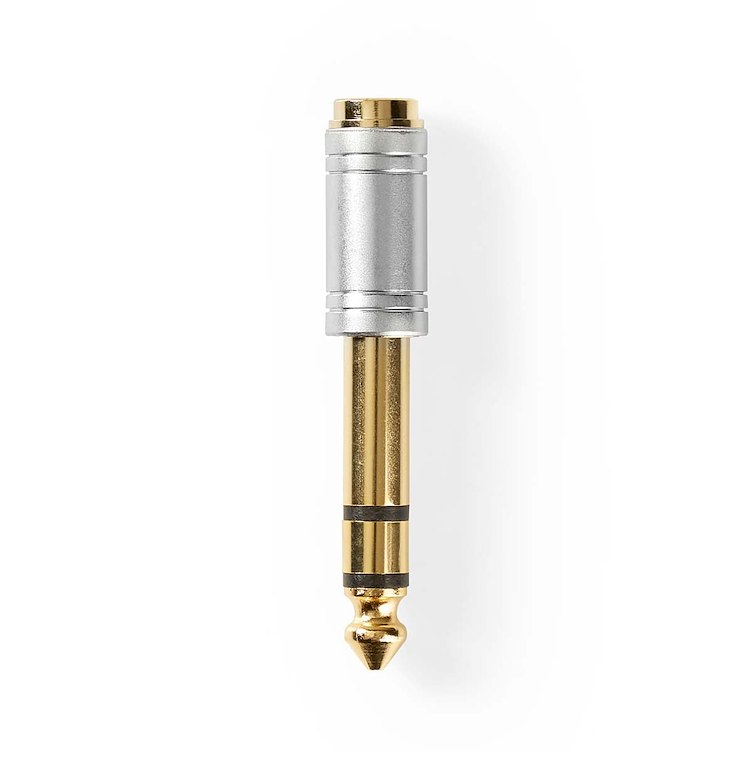 Adapter 6.3mm ST M-3.5mm ST F metalni gold-plated