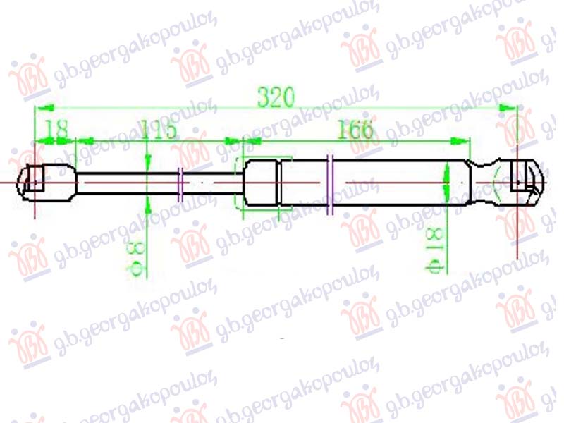 AMORTIZER GEPEK VRATA (319L-355N)