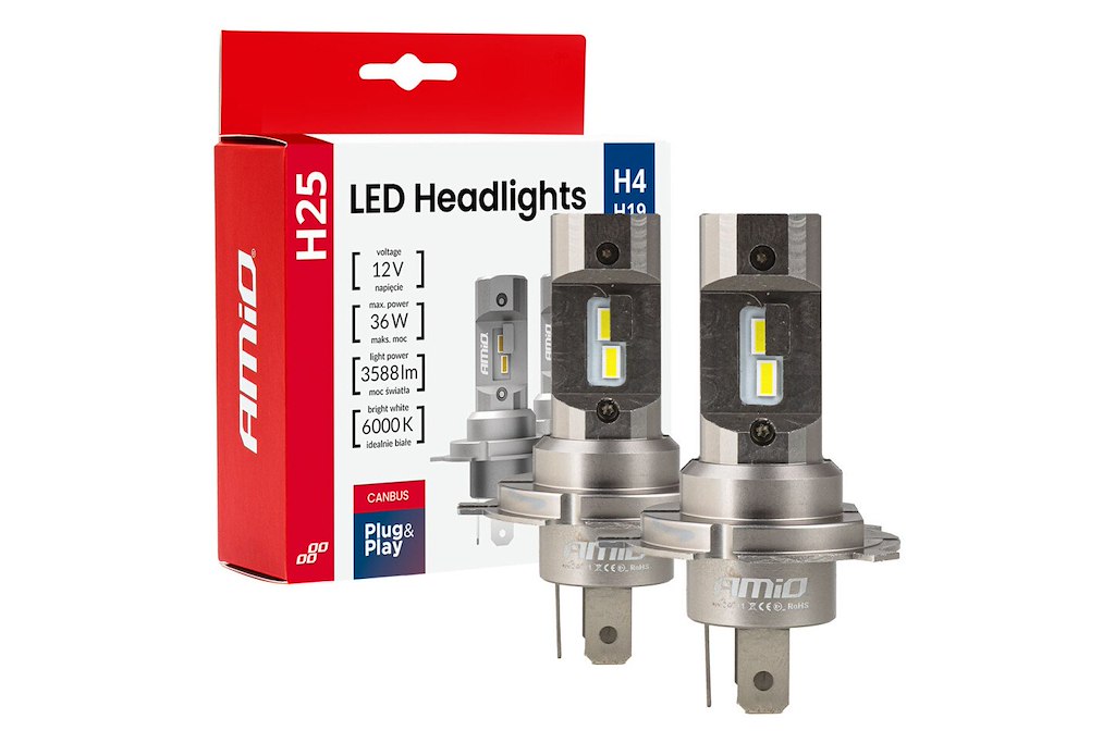 LED automobilske sijalice serije H25 CANBUS H4 H19 12V 36W AMIO-04711    Bez gresaka