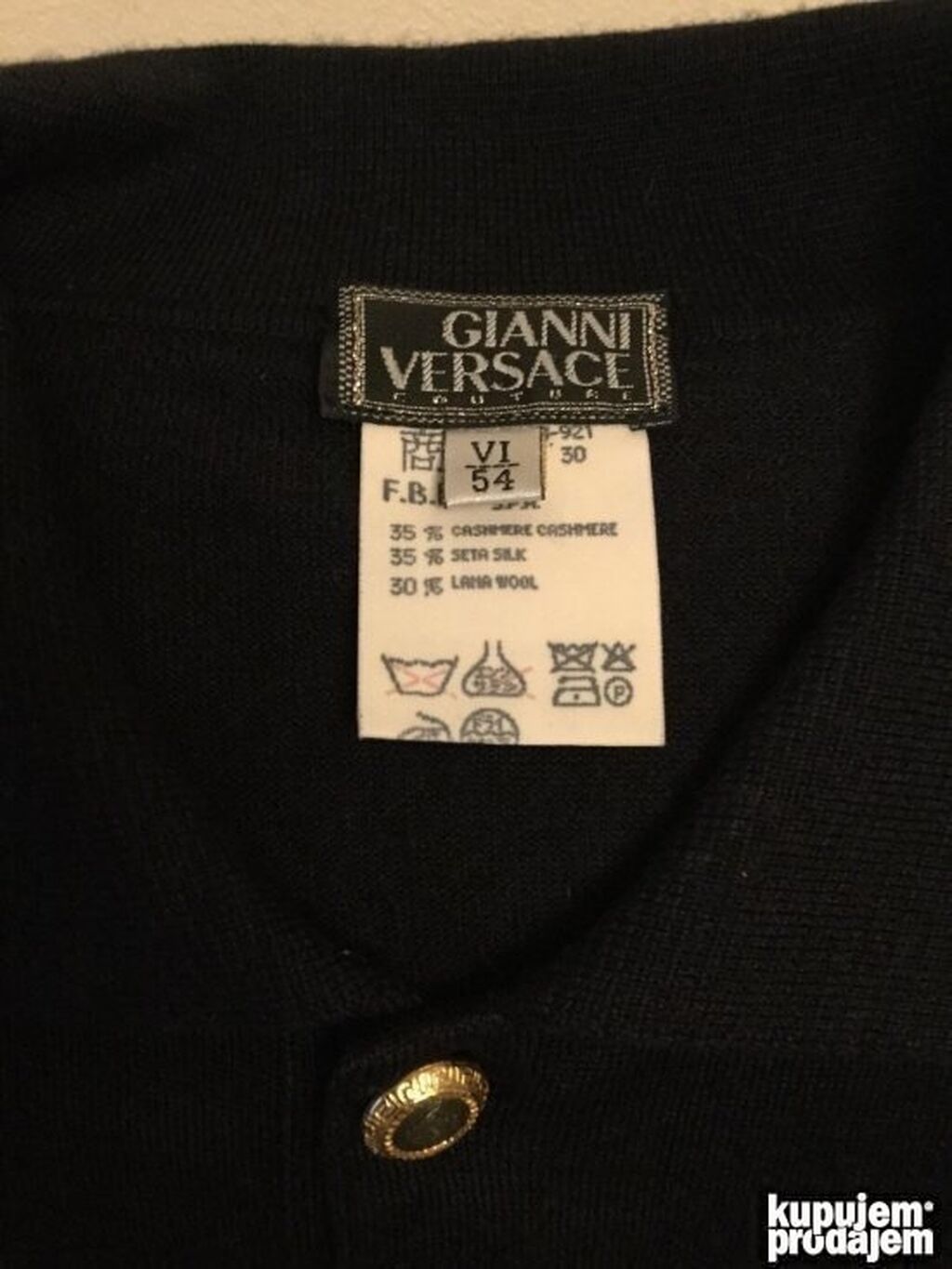 Original GIANNI VERSACE duks L-XL NOV Casmear - Silk - Wolle Ramena