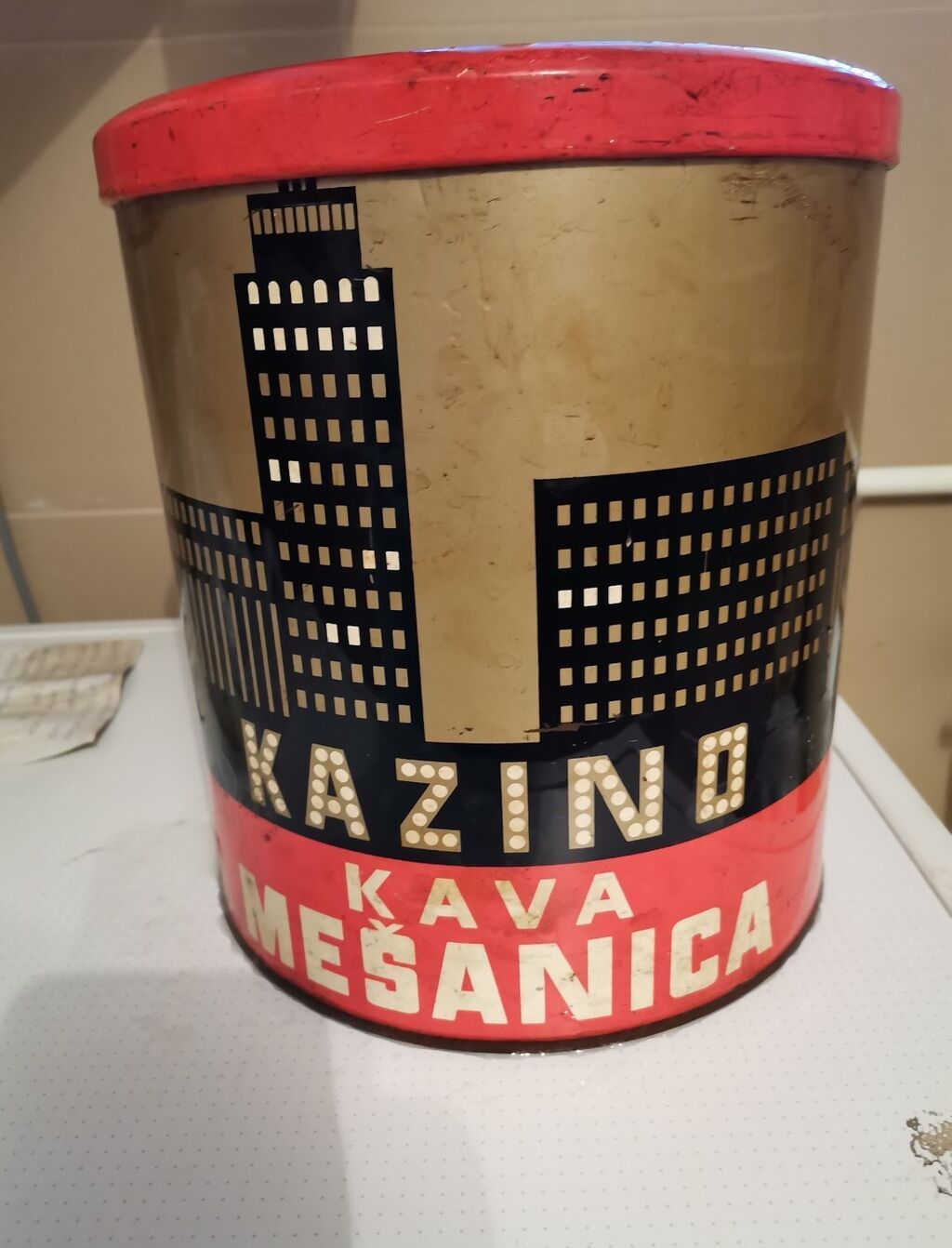 Vintage limena kutija “Kazino Kava Mešanica” - Originalna velika