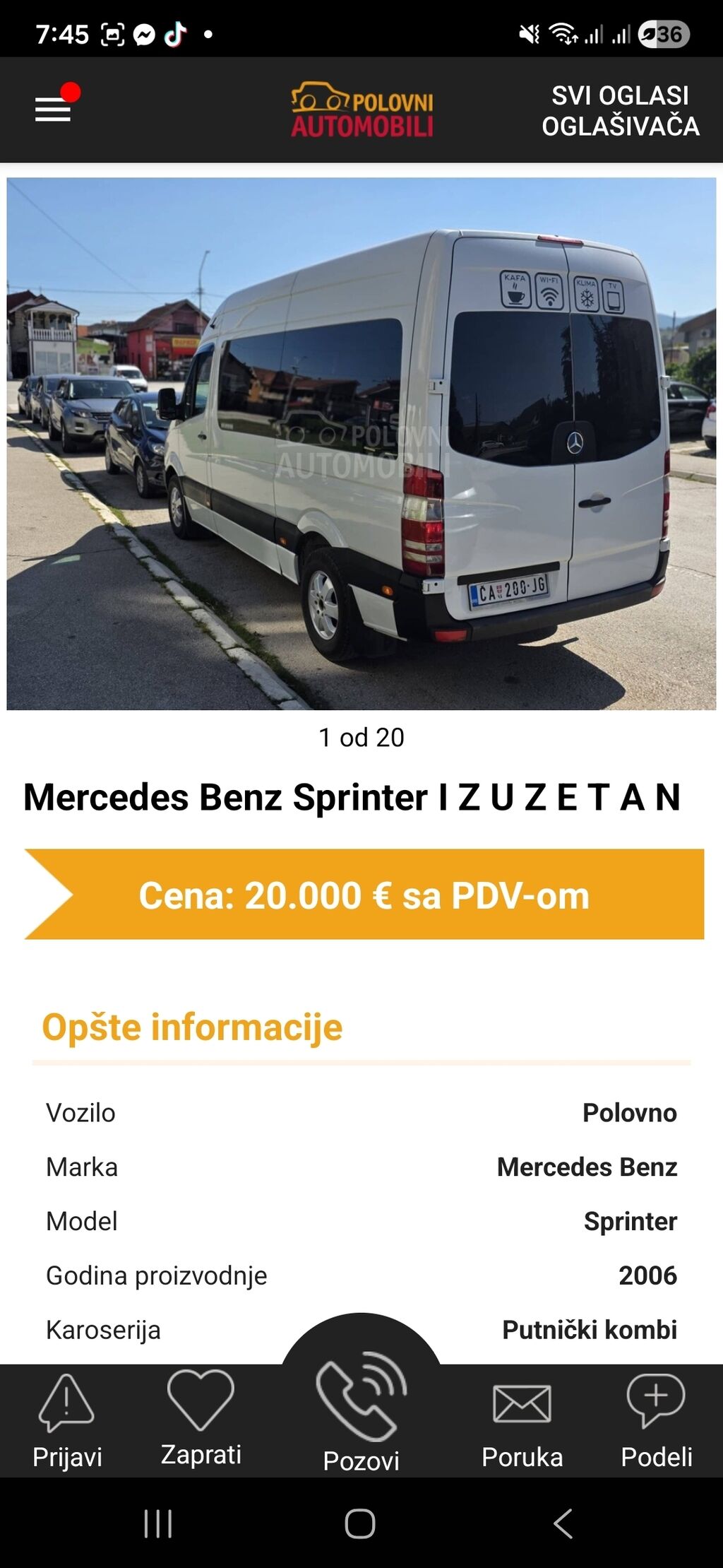 Mercedes-Benz Sprinter – putnički kombi - Model: Sprinter - Godina