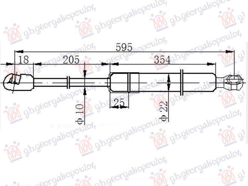 AMORTIZER GEPEK VRATA (595L-545N)