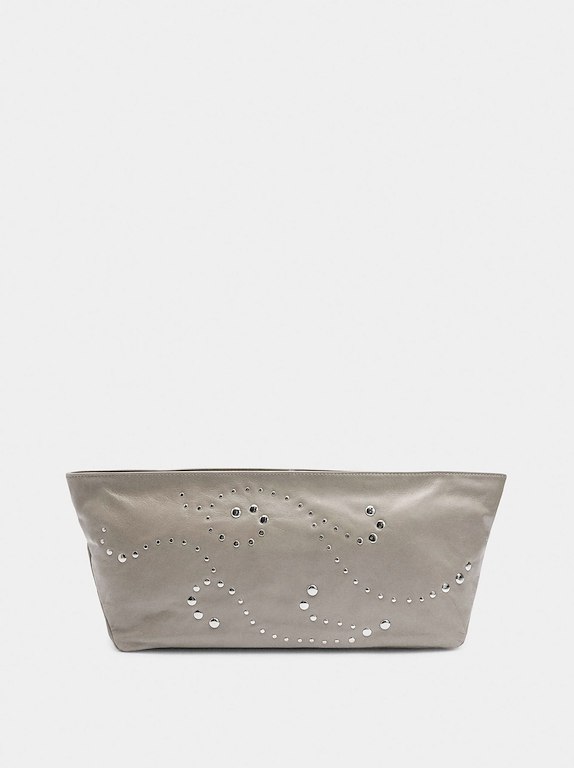 LEATHER ENVELOPE PARTY BAG WITH STUDS