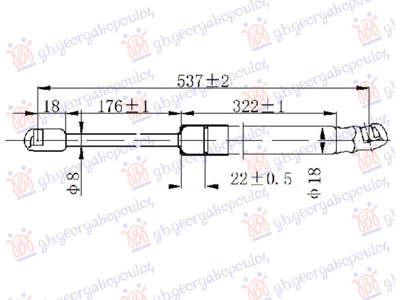 AMORTIZER GEPEK VRATA (537L-575N)