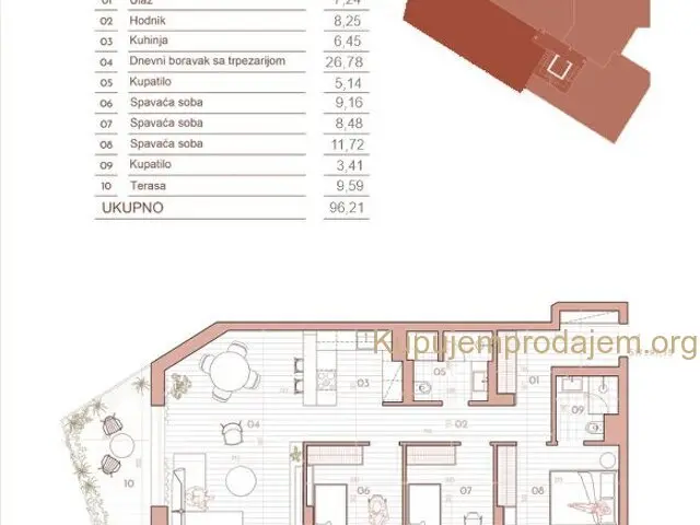 Centar, Dalmatinska, 4.0, 96,21 m2 novogradnja