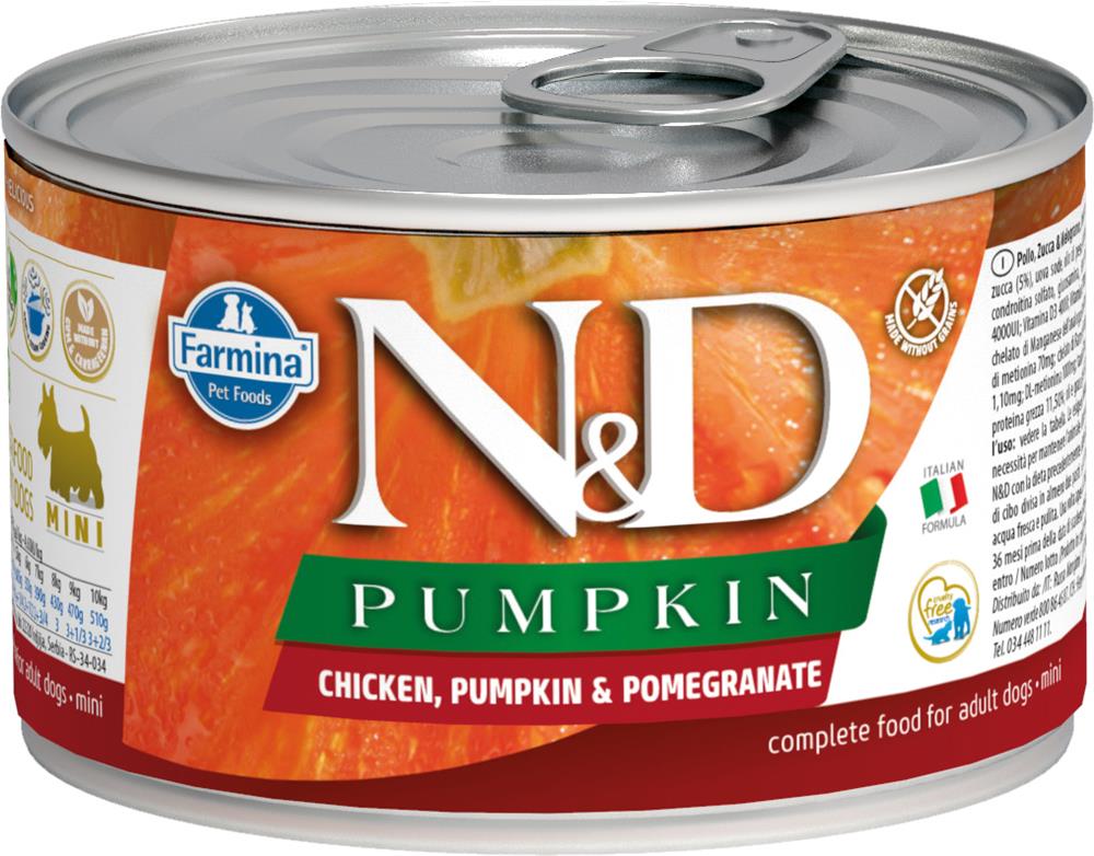 N&D CAN DOG PM MINI CHICKEN&PUMPKIN&POMEGRANATE 140G