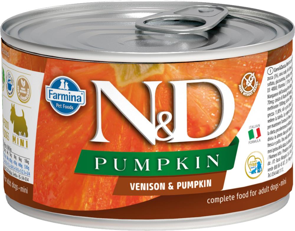 N&D CAN DOG PM MINI VENISON&PUMPKIN 140G