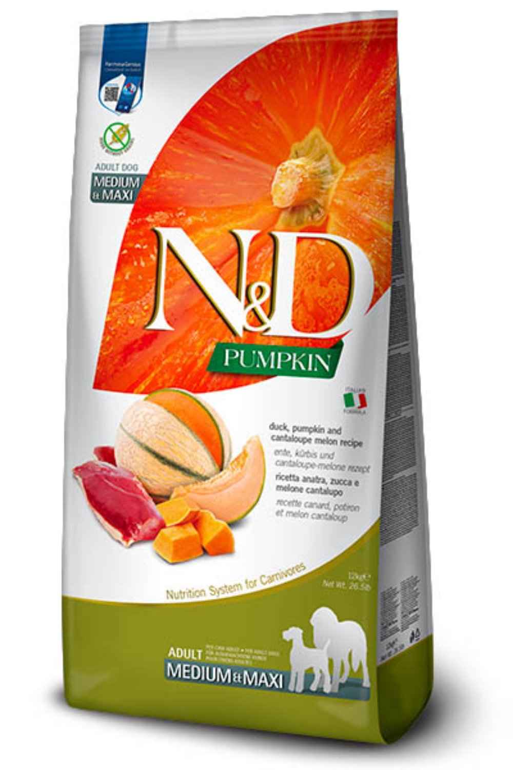 N&D Pumpkin Duck&Cantaloupe Medium&Maxi 12kg