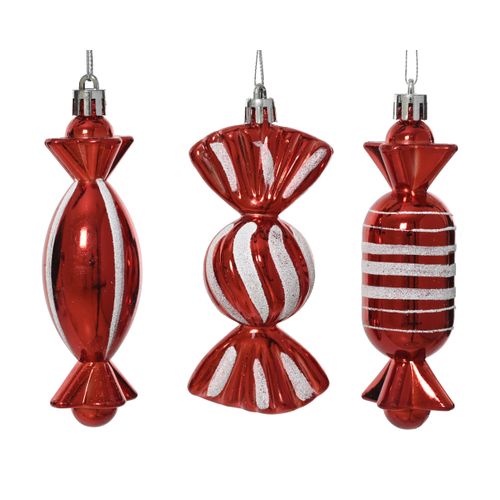 Novogodišnja dekoracija - HANGING CANDY 12cm 022948 - Red - KMG