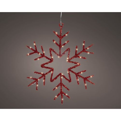 Novogodišnja dekoracija - LED SNOWFLAKE 40cm 489393 - Red - KMG