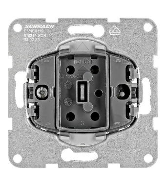 Umetak 1-polnog prekidača, utične priključne stezaljke, 1N/O
VISIO S 55 (55x55) / VISIO S 50 (50x50), Nazivna struja 10 (omski, induktivni)A, Tip priključka Kleme na oprugu
