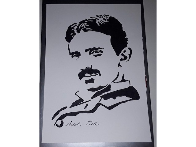 Crtez na hamer papiru 30 x 21,5 cm. - Nikola Tesla