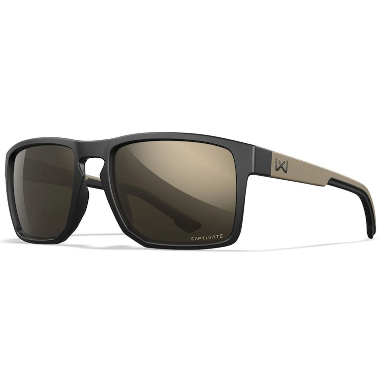 Wiley X Founder Captivate Tungsten Mirror – Matte Black & Tan Frame