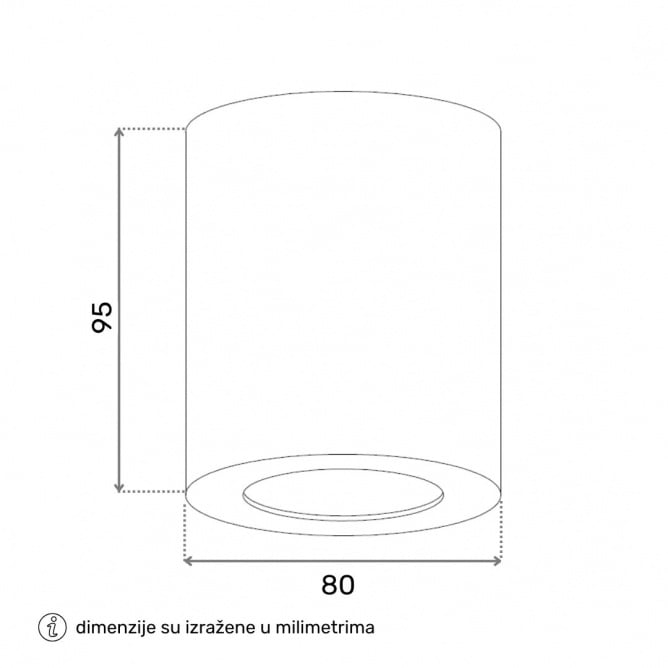 DAWN SVETILJKA JM-080 PLAFONSKA 1*GU10 BELA IP65
