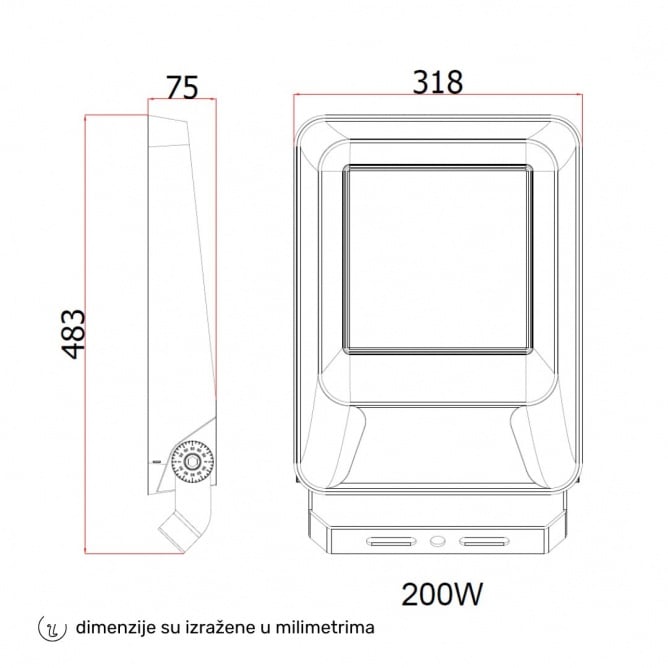 LED REFLEKTOR FL200W-08 4000K IP65