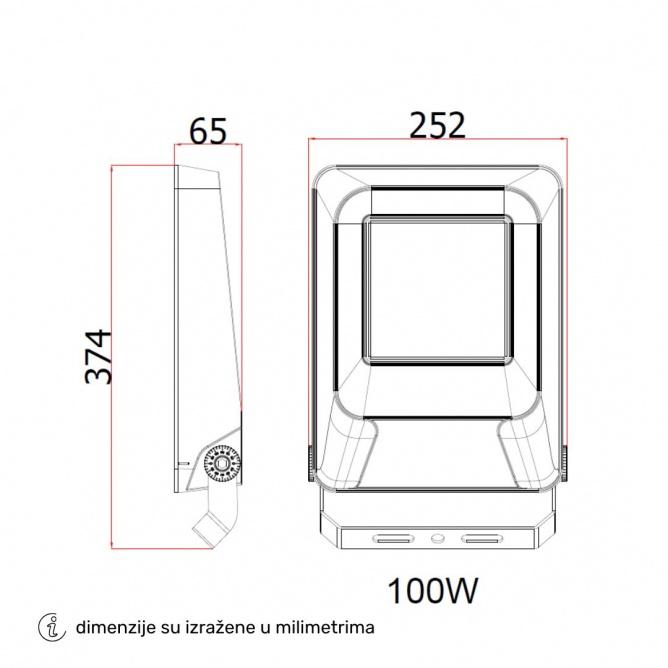 LED REFLEKTOR FL100W-08 4000K IP65