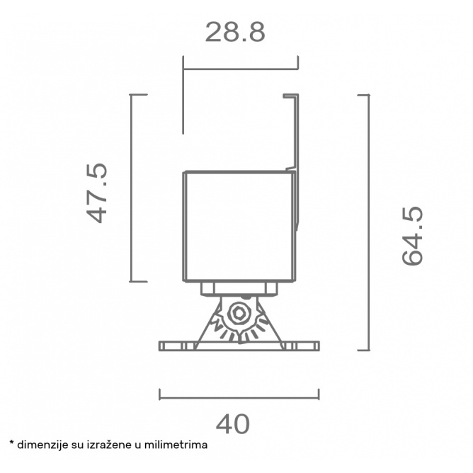 DAWN LED SVETILJKA WL-006 24W 3000K 24V IP67 1m