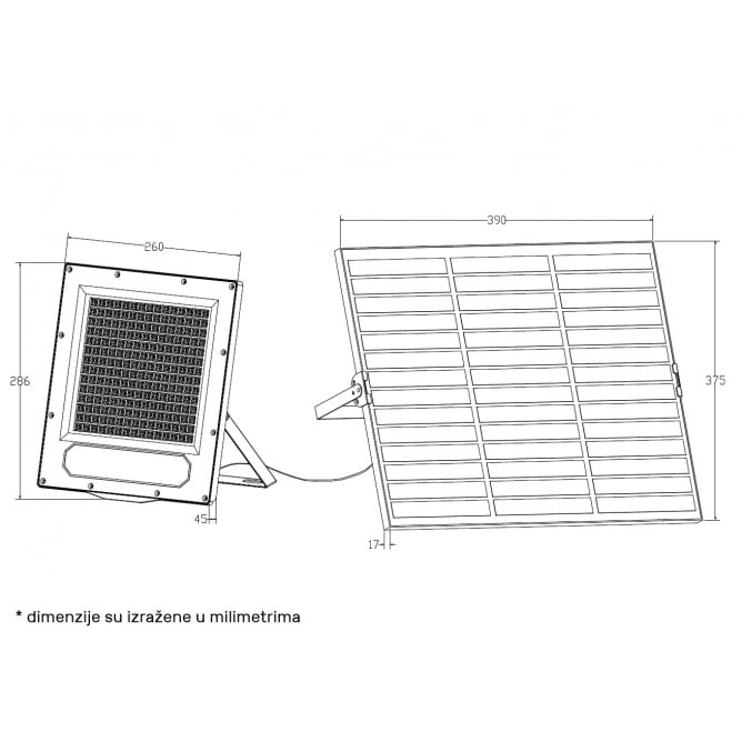 SOLARNI REFLEKTOR GN-SFL519-240W 5000K 3000lm 90° IP66
