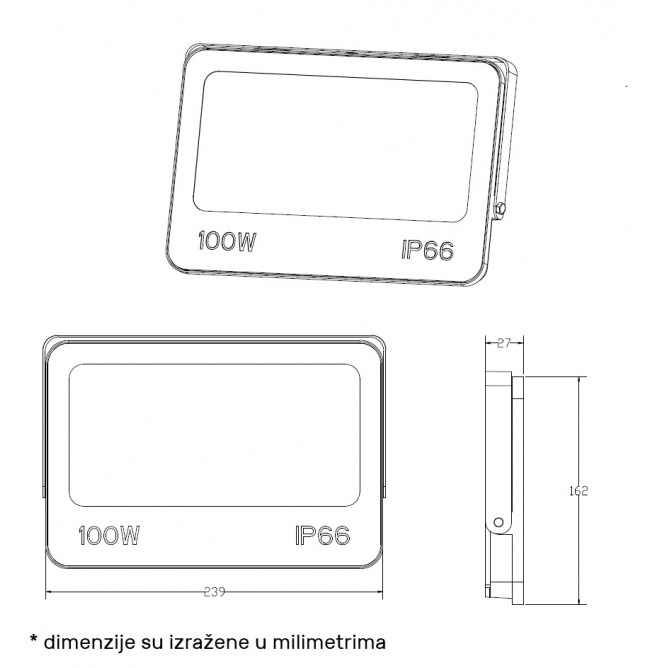 DAWN LED REFLEKTOR GN-FL913-100W CCT 10000lm 110° IP66